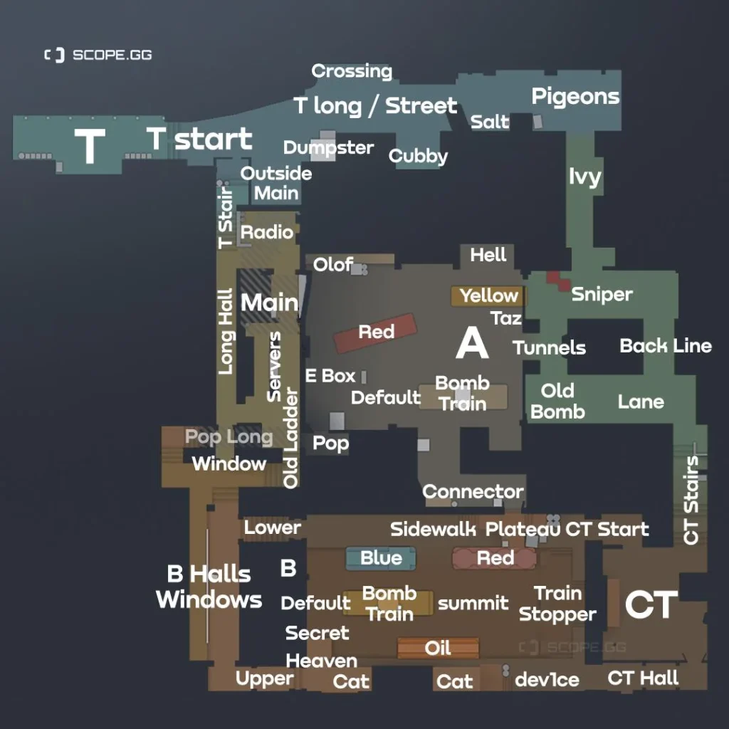 Названия позиций на карте Train - Game-Rezone