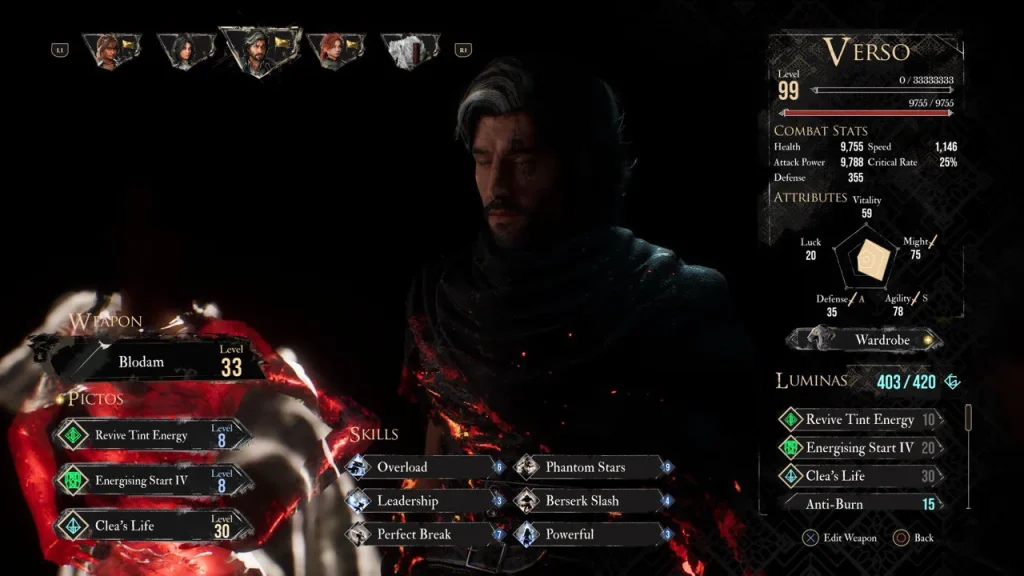 Clair Obscur: Expedition 33 – Verso S-Rank 1 HP Build