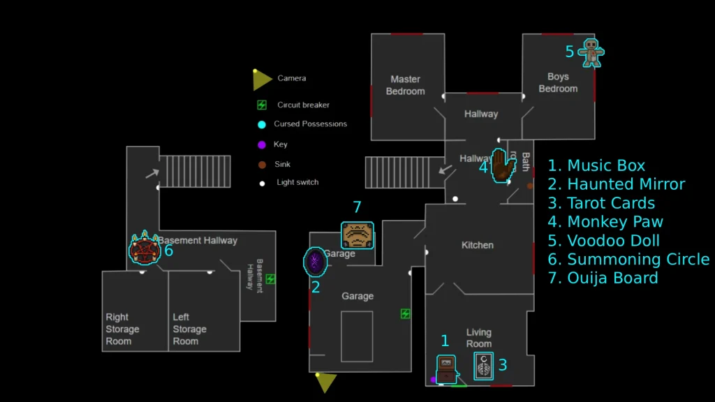 Phasmophobia – All Cursed Object Locations on Willow Street