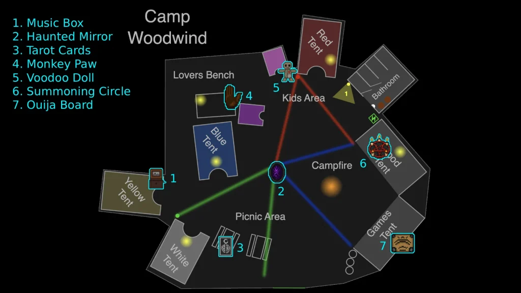 Phasmophobia - All Cursed Objects on Camp Woodwind